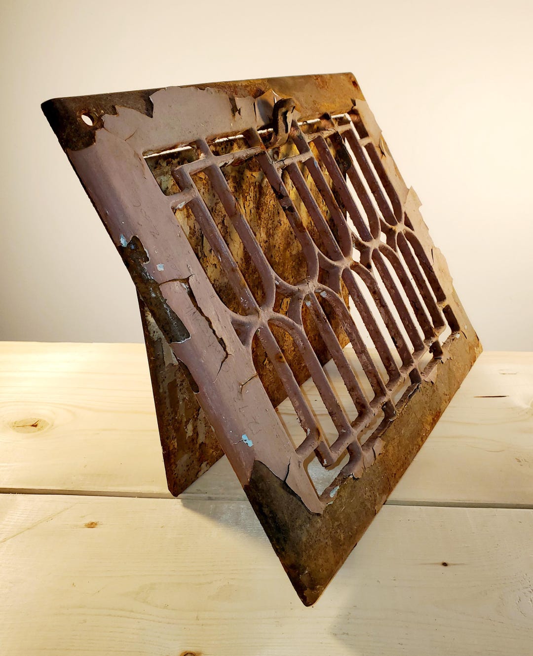 Rustic Antique Cast Iron Air Grate - Large Red Terracotta - Reclaimed ...