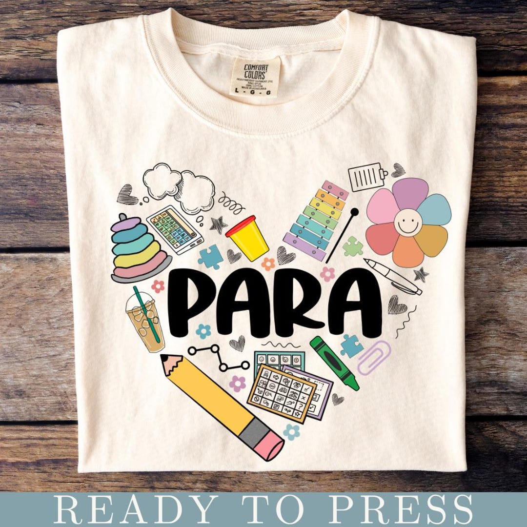 Paraprofessional Ready to Press Para Sped Homeschool Mom Shirt Transfer ...
