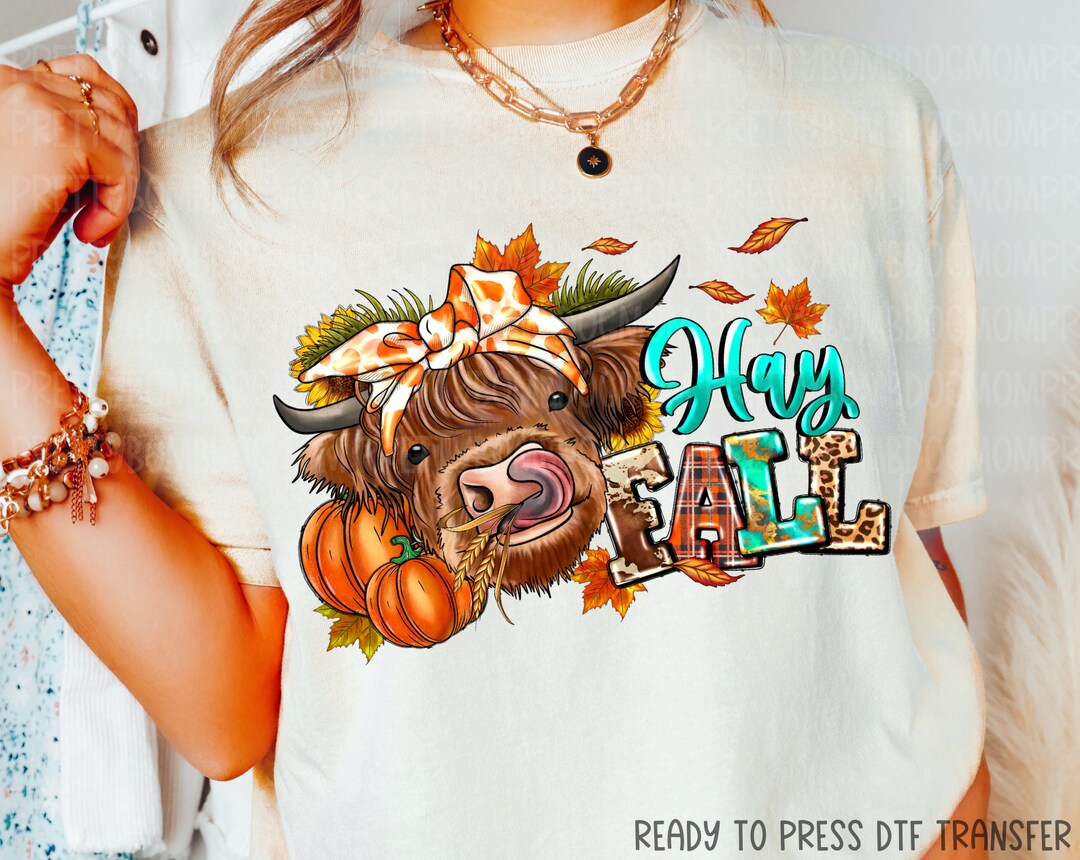 Highland Cow Dtf Transfers Ready for Press Fall Ready for Press Western ...