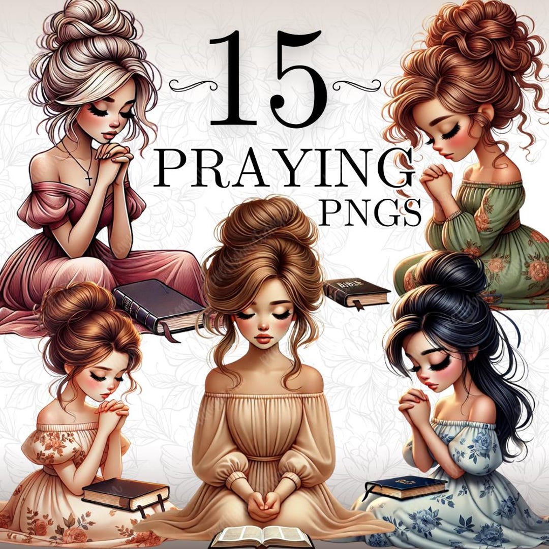 Woman Praying Hands Kneeling Clipart Caucasian Women Faith Prayer Clip ...