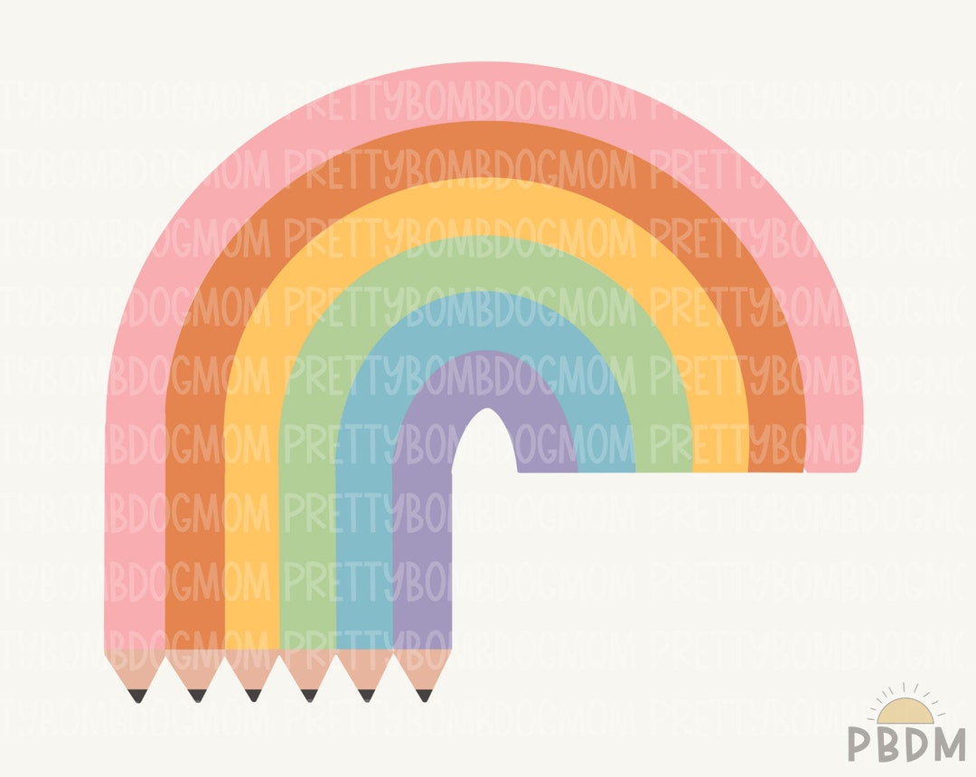 Teacher Clipart PNG Teacher Rainbow Pencil Png Teacher Life Png Teacher ...