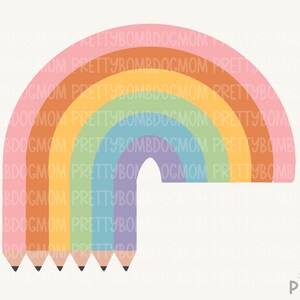 Teacher Clipart PNG Teacher Rainbow Pencil Png Teacher Life Png Teacher ...