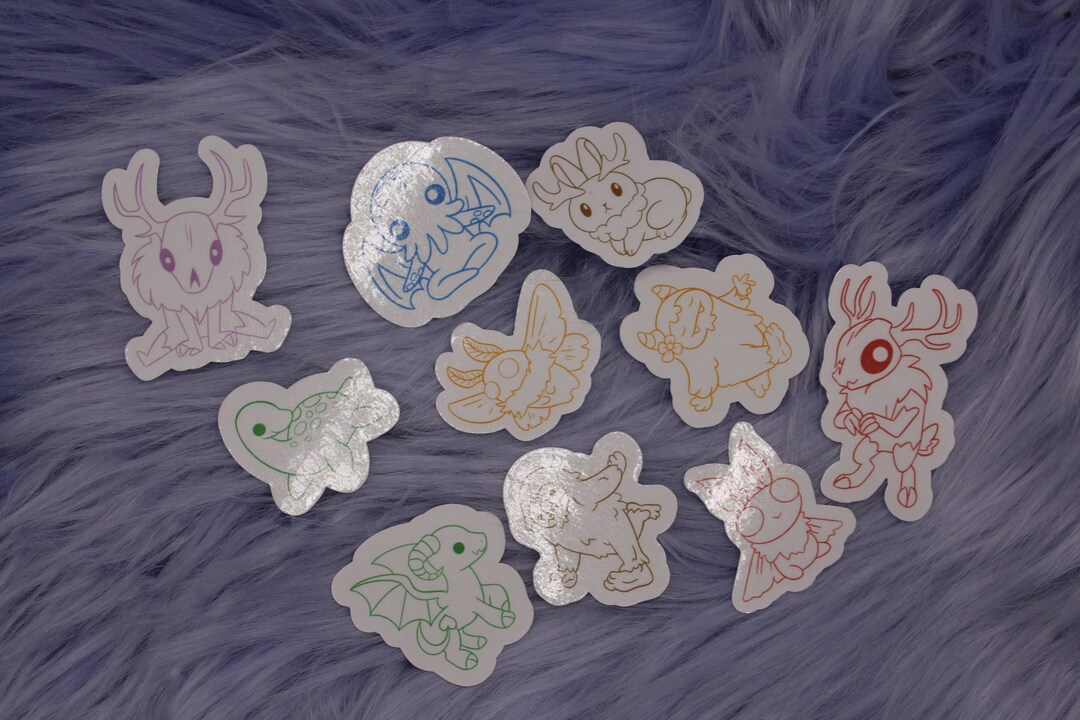 Pack of 10 Cute Cryptid Stickers, Cute Mothman, Lochness, Jersey Devil ...