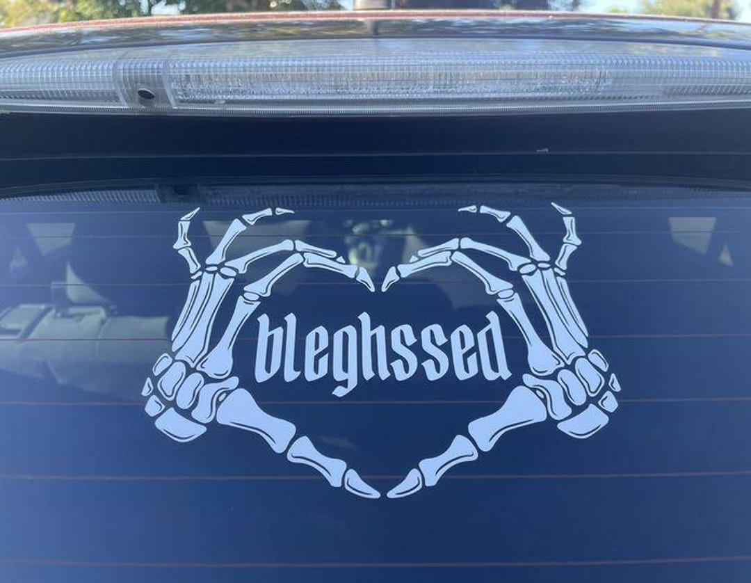 Bleghssed Vinyl Decal, Skeleton Vinyl Decal, Emo Vinyl Decal, Blessed ...