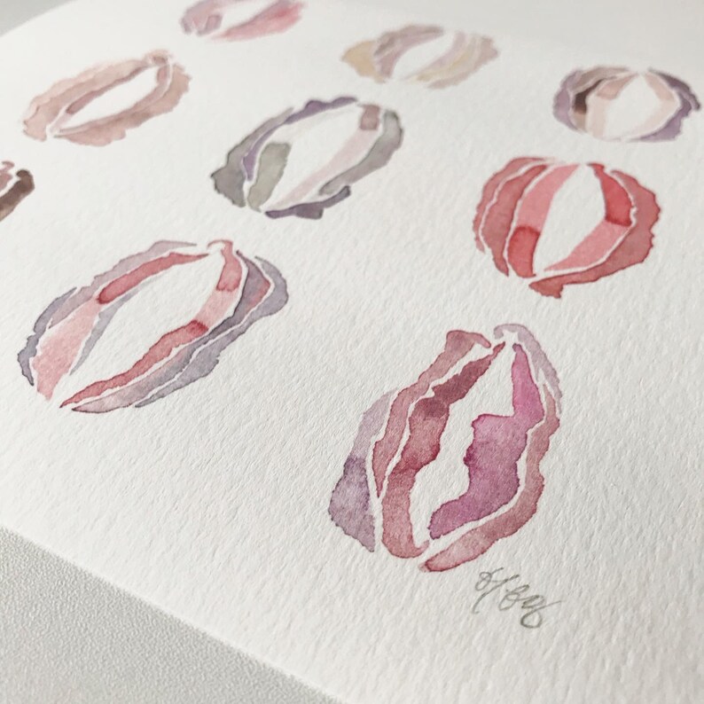 Viva La Vulva Watercolour Vulvas Yonis Giclée Art Print Etsy