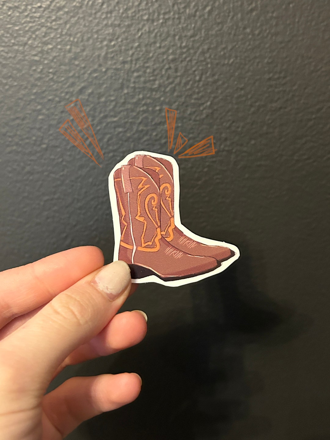 Brown Cowboy Boot Stickers - Etsy