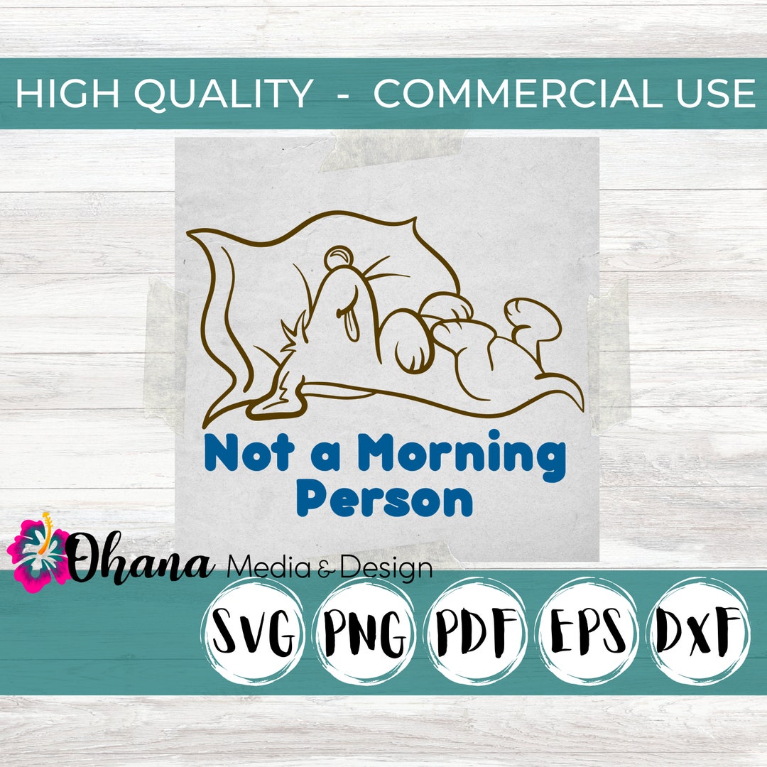Not A Morning Person Funny Phrases Sleeping Dog Design Commercial Use ...