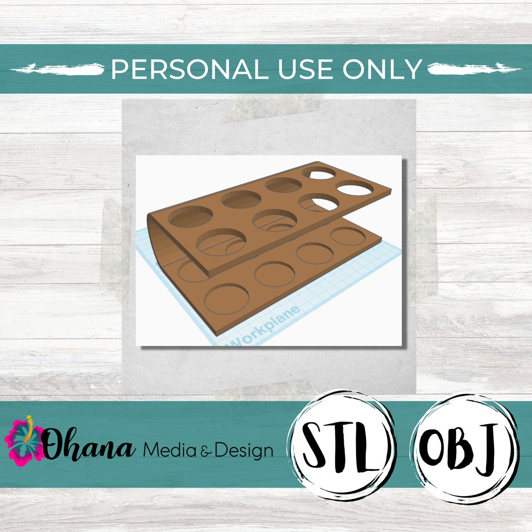 3D Printable Large Essential Oil Bottle Holder 3D Print File Instant ...