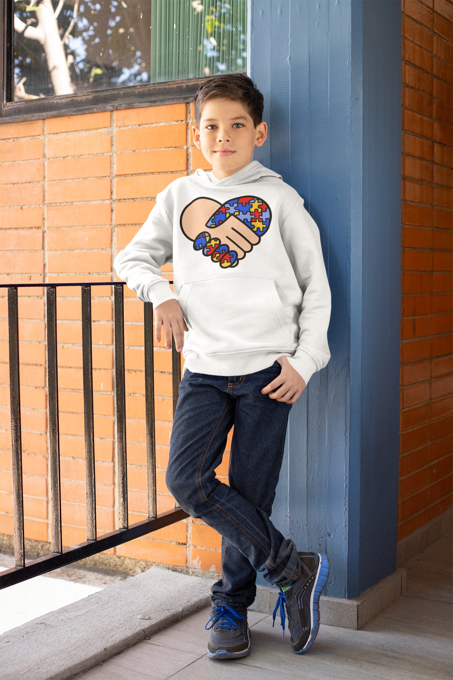 Autism Heart Handshake With Puzzle Pieces | 4 Designs Featuring Various ...