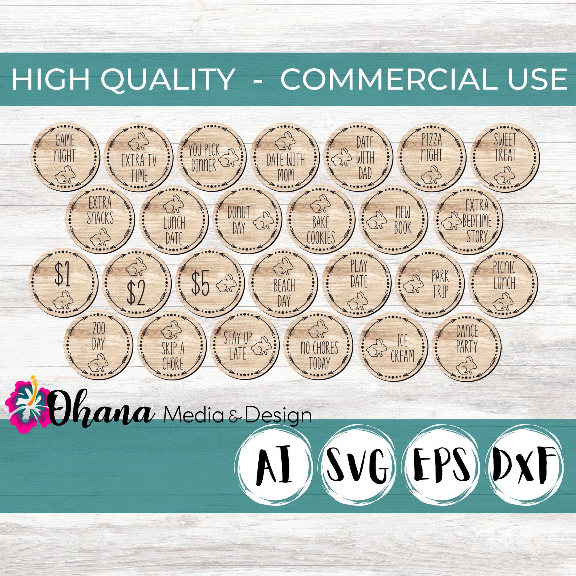 Redeemable Easter Token SVG | 65 Easter Egg Tokens | Easter Coin SVG ...