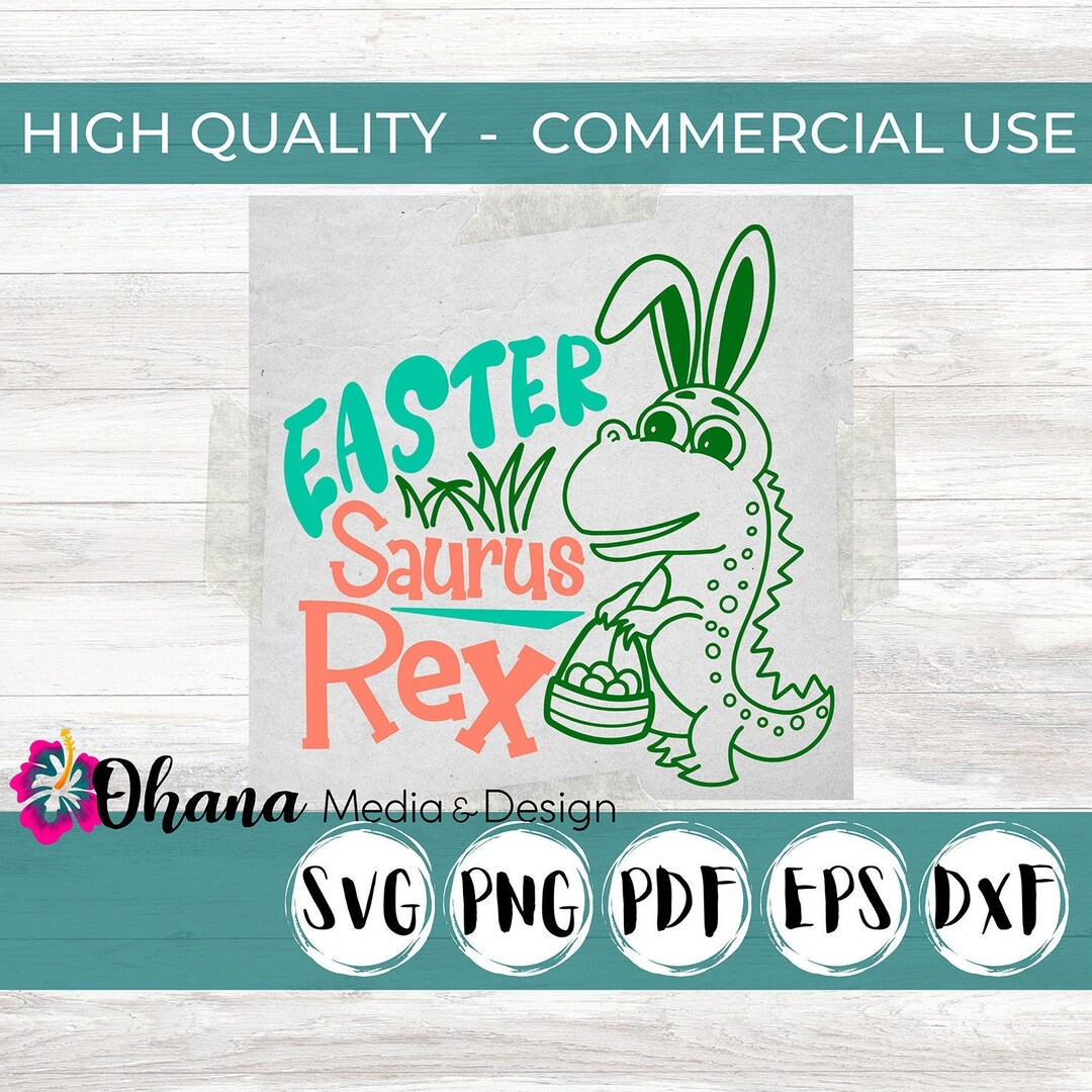 Easter Saurus Rex | Cute Easter Dinosaur With Basket Design ...