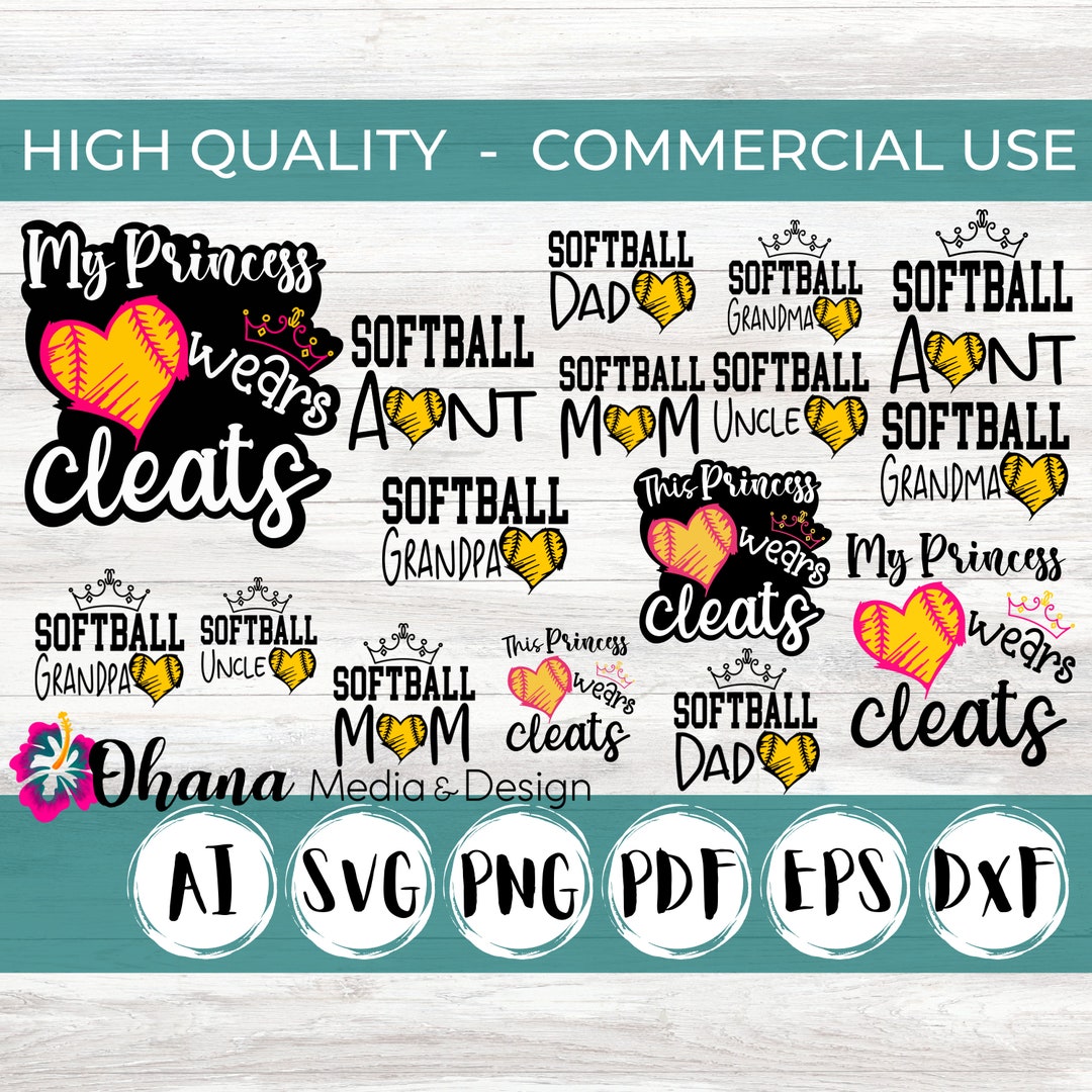 Softball Family Bundle SVG | 16 Softball Designs for the Whole Family ...