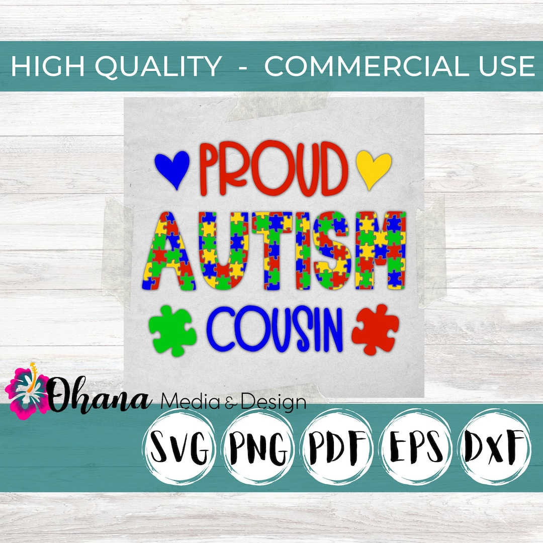 Proud Cousin Autism Awareness SVG | Autism Heart SVG | Puzzle Piece ...