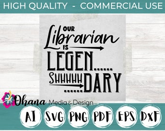 Librarian Reading SVG and Cut Files for Crafters - Etsy