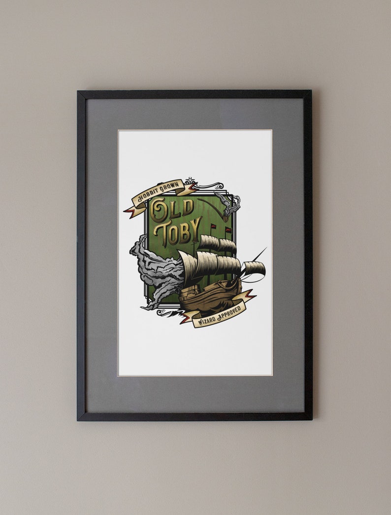 Fantasy Epic Old Toby Pipe Tobacco Design Wizard Inspired Fantasy Wall ...