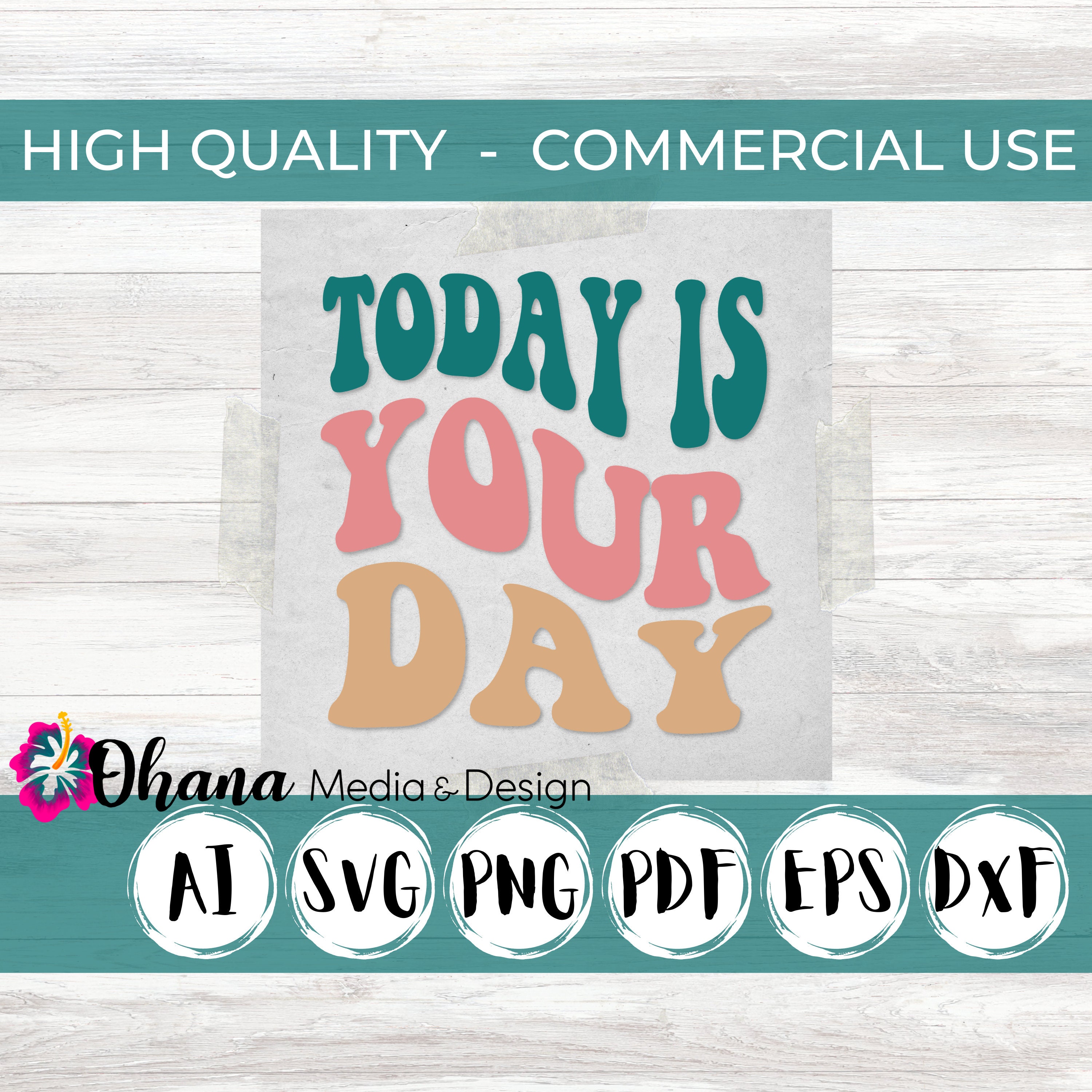 Today is Your Day SVG Retro Wavy Text SVG Groovy SVG Design Happiness ...
