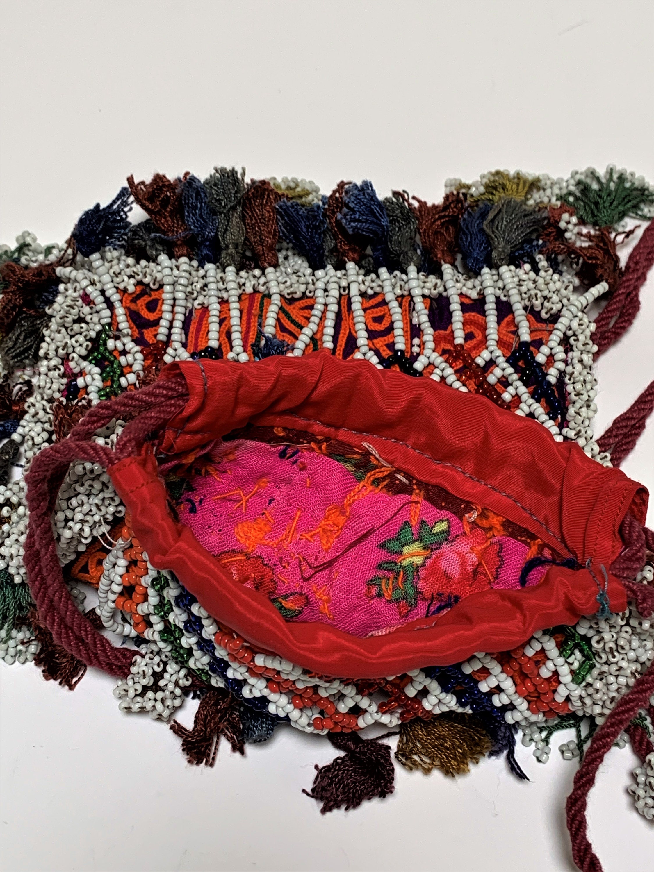 Vintage Afghan Kuchi Netted Beadwork Pashtun Embroidered Drawstring ...