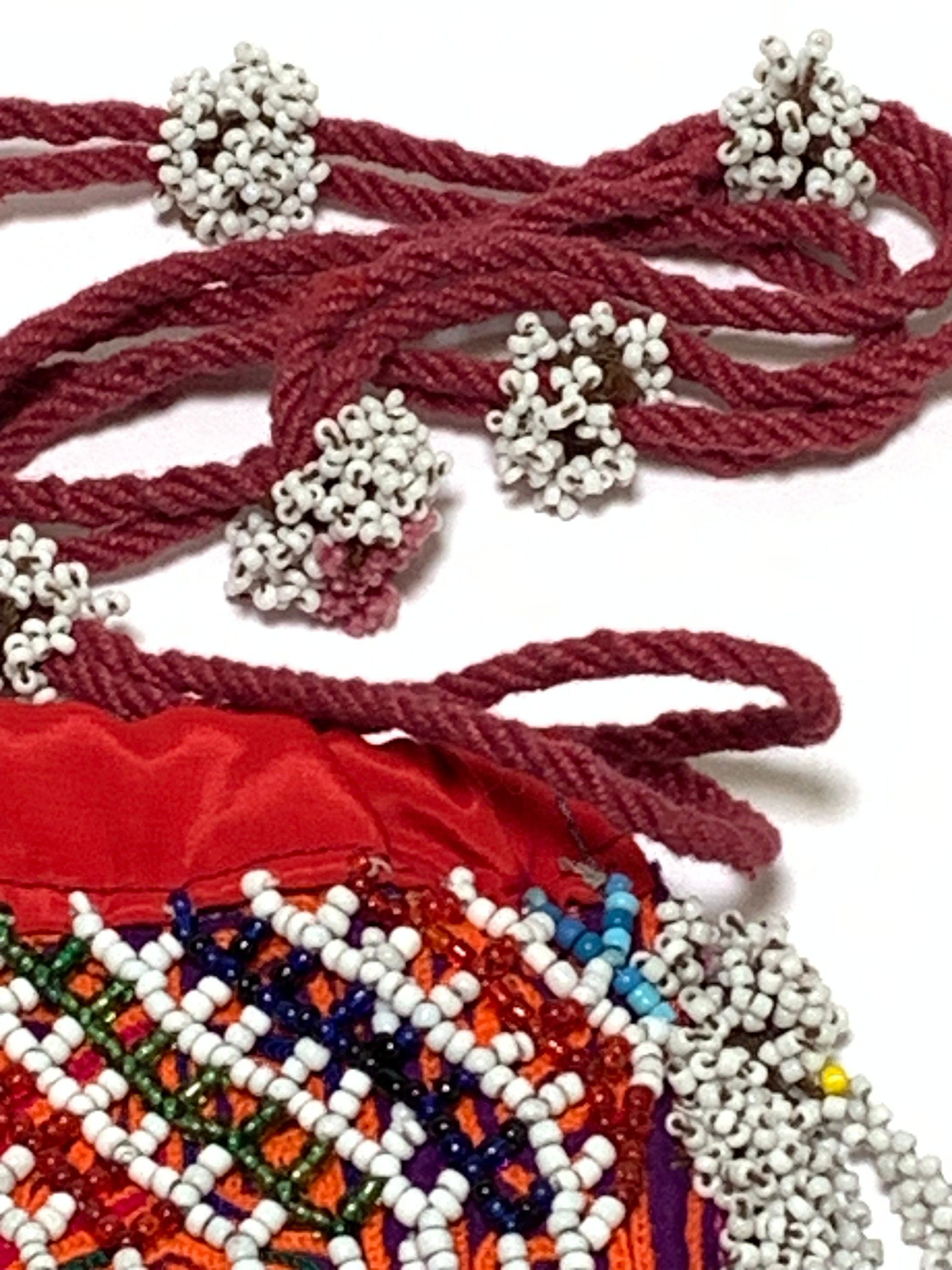 Vintage Afghan Kuchi Netted Beadwork Pashtun Embroidered Drawstring ...