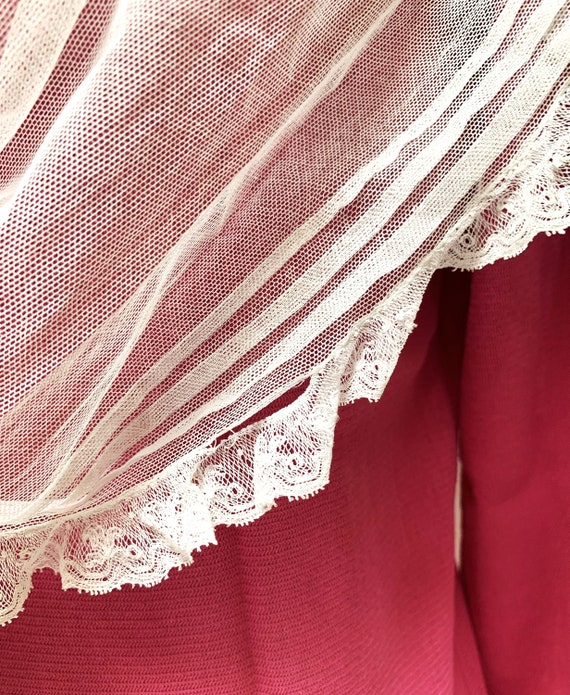 Antique Handmade Lace and Net Cream-White Fichu, Neck… - Gem