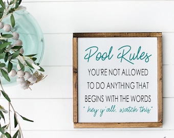 Pool Sign Welcome to Our Pool Pool Rules DIY Signs Summer - Etsy