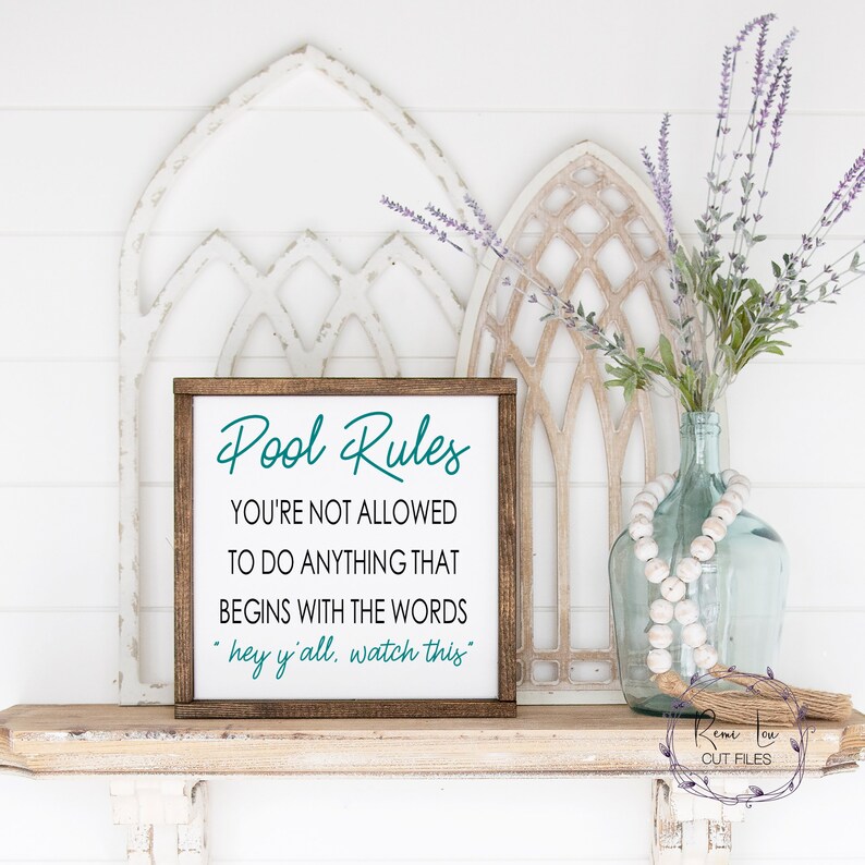 Pool Rules Sign SVG Porch Sign SVG Summer SVG Pool House - Etsy