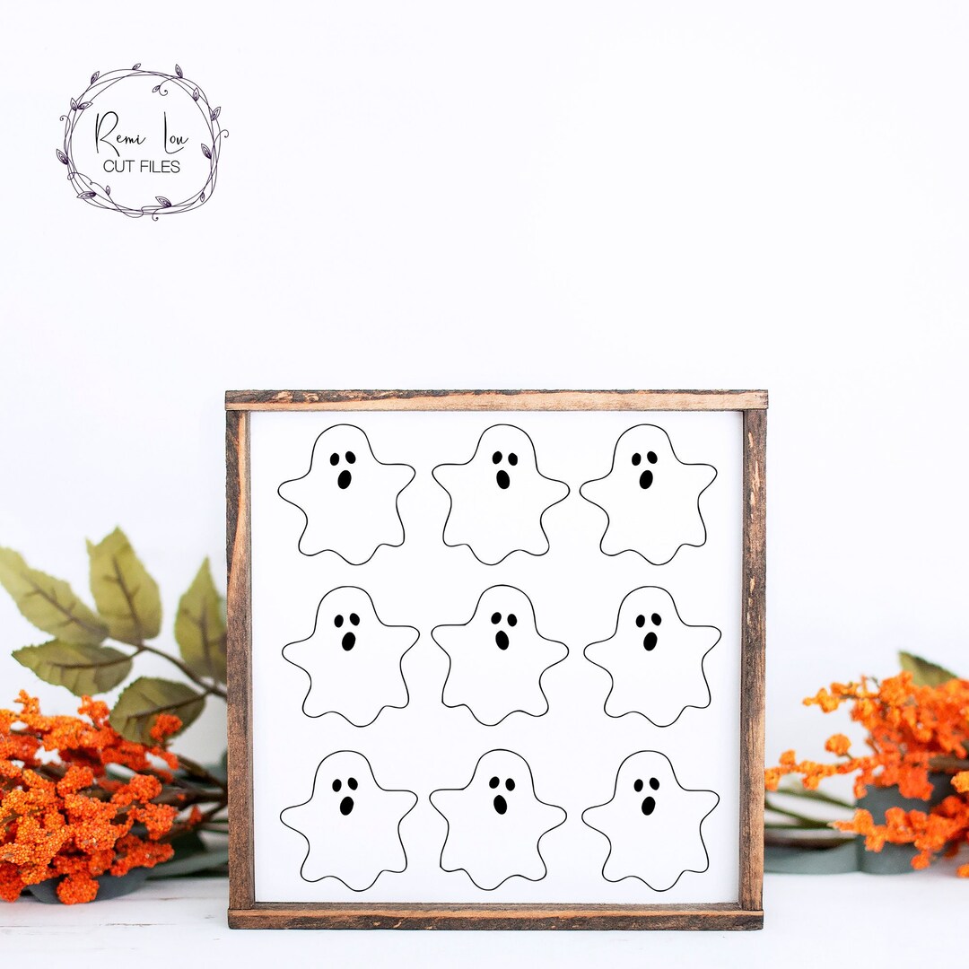 Ghost SVG, Halloween Sign SVG, Ghost Background SVG, Halloween Clipart ...