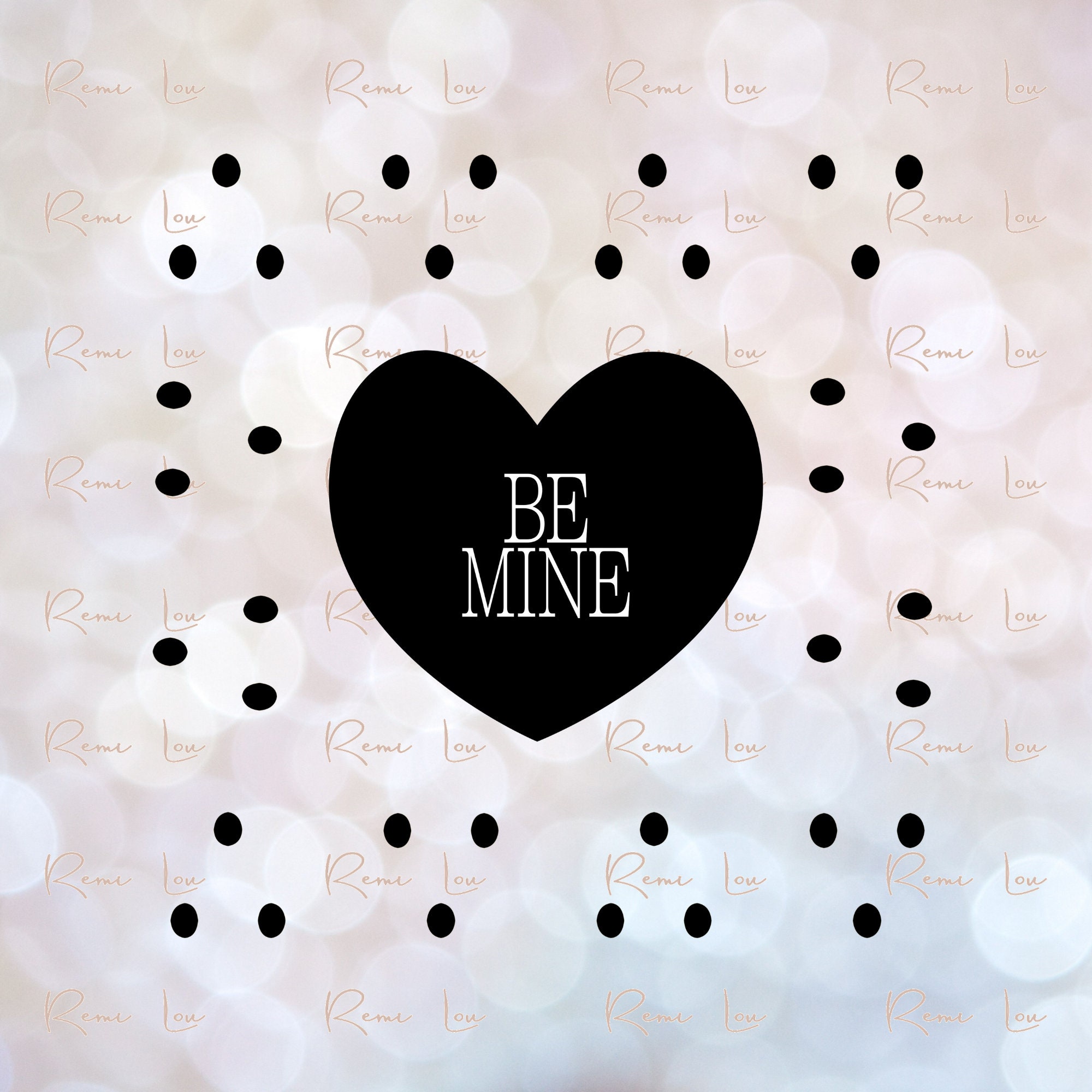 Be Mine Valentines Heart SVG Polka Dot SVG Valentine SVG - Etsy