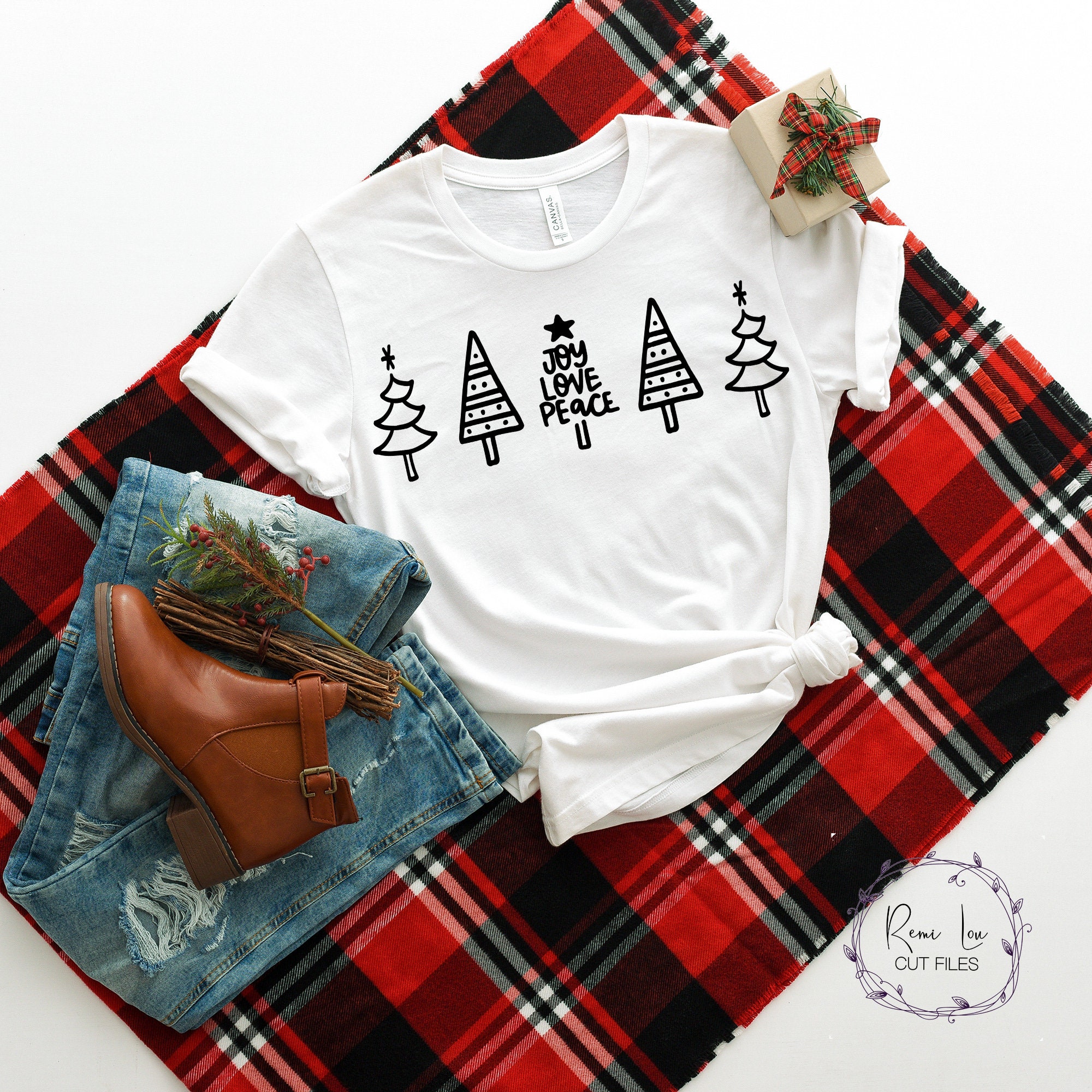Peace Love Joy SVG Christmas Tree SVG Winter SVG Holiday | Etsy