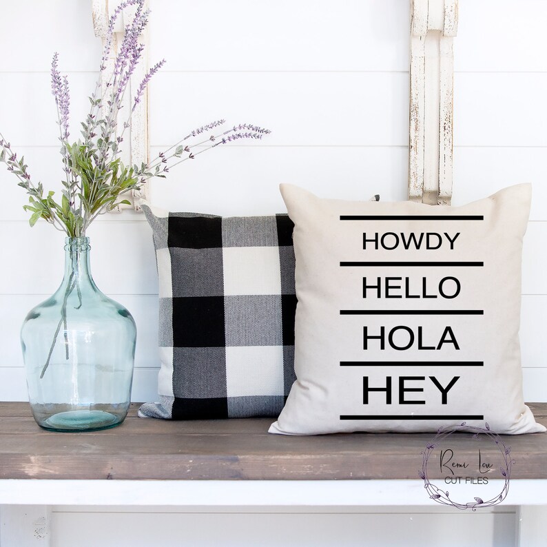 Howdy Hello Hola Hey Farmhouse Sign SVG Welcome Sign SVG - Etsy