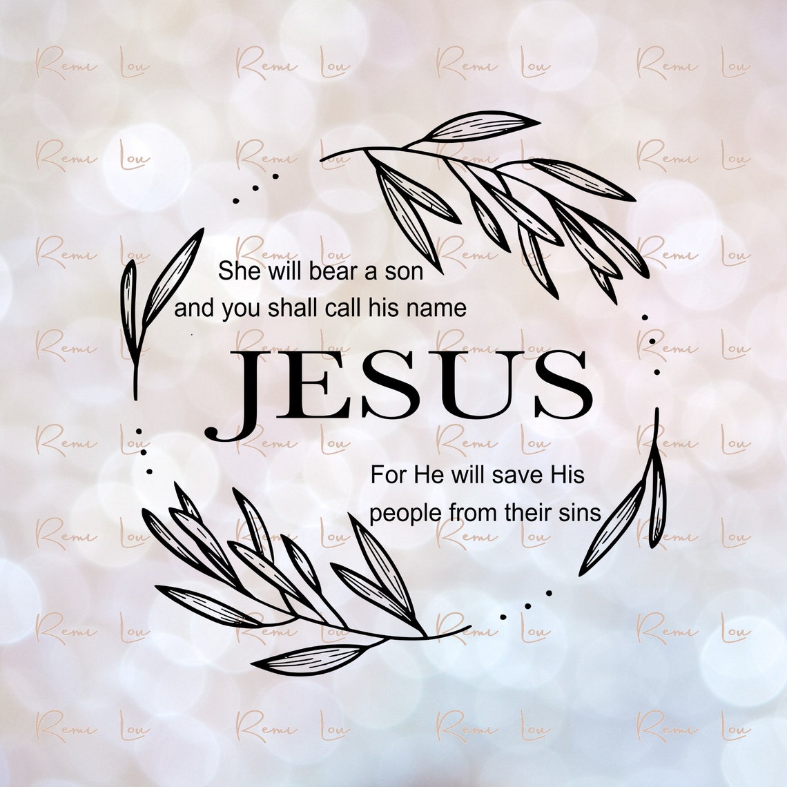 Shall Call His Name Jesus Bible Verse SVG, Christmas Sign SVG ...