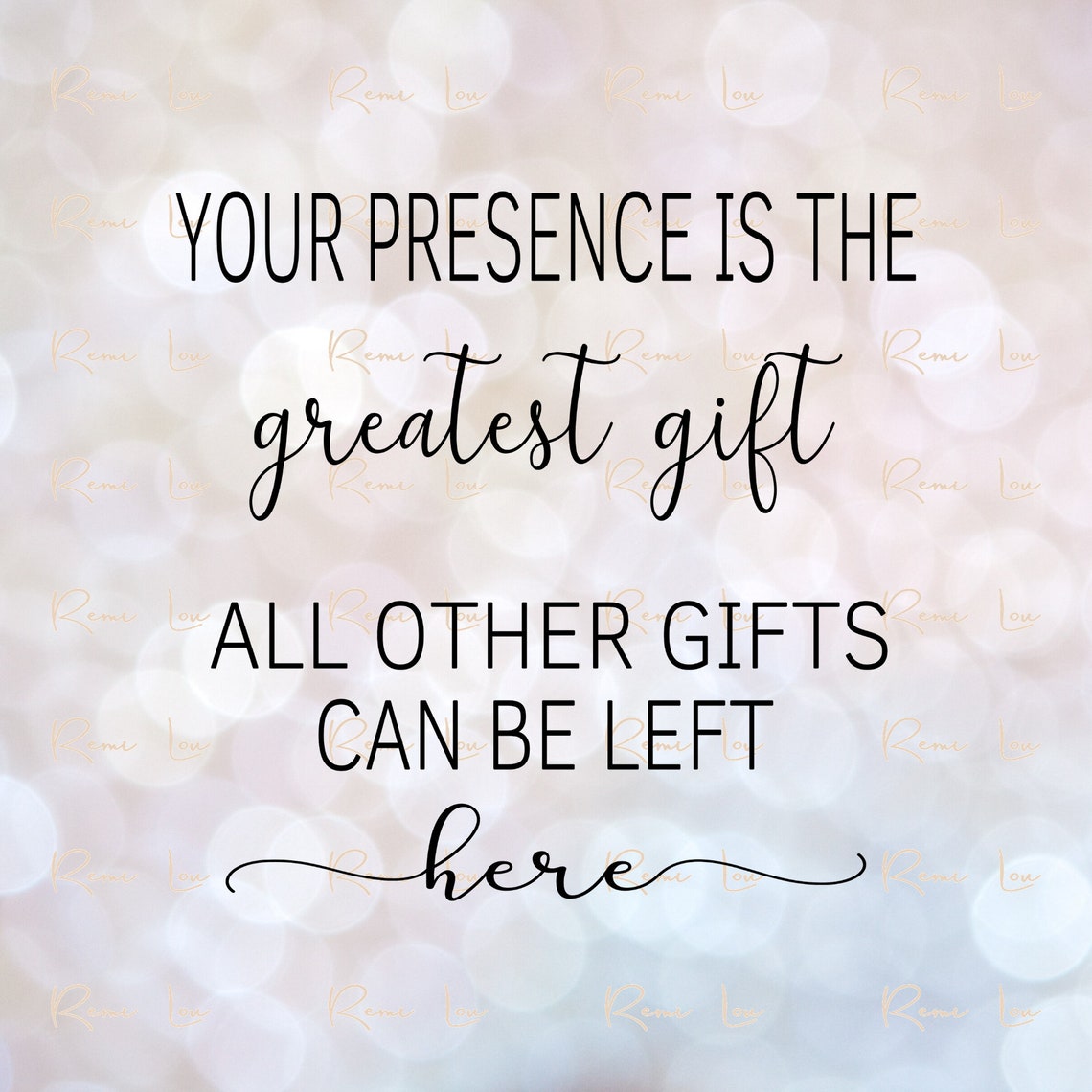 Cards and Gifts Sign SVG Wedding SVG Your Presence is the - Etsy