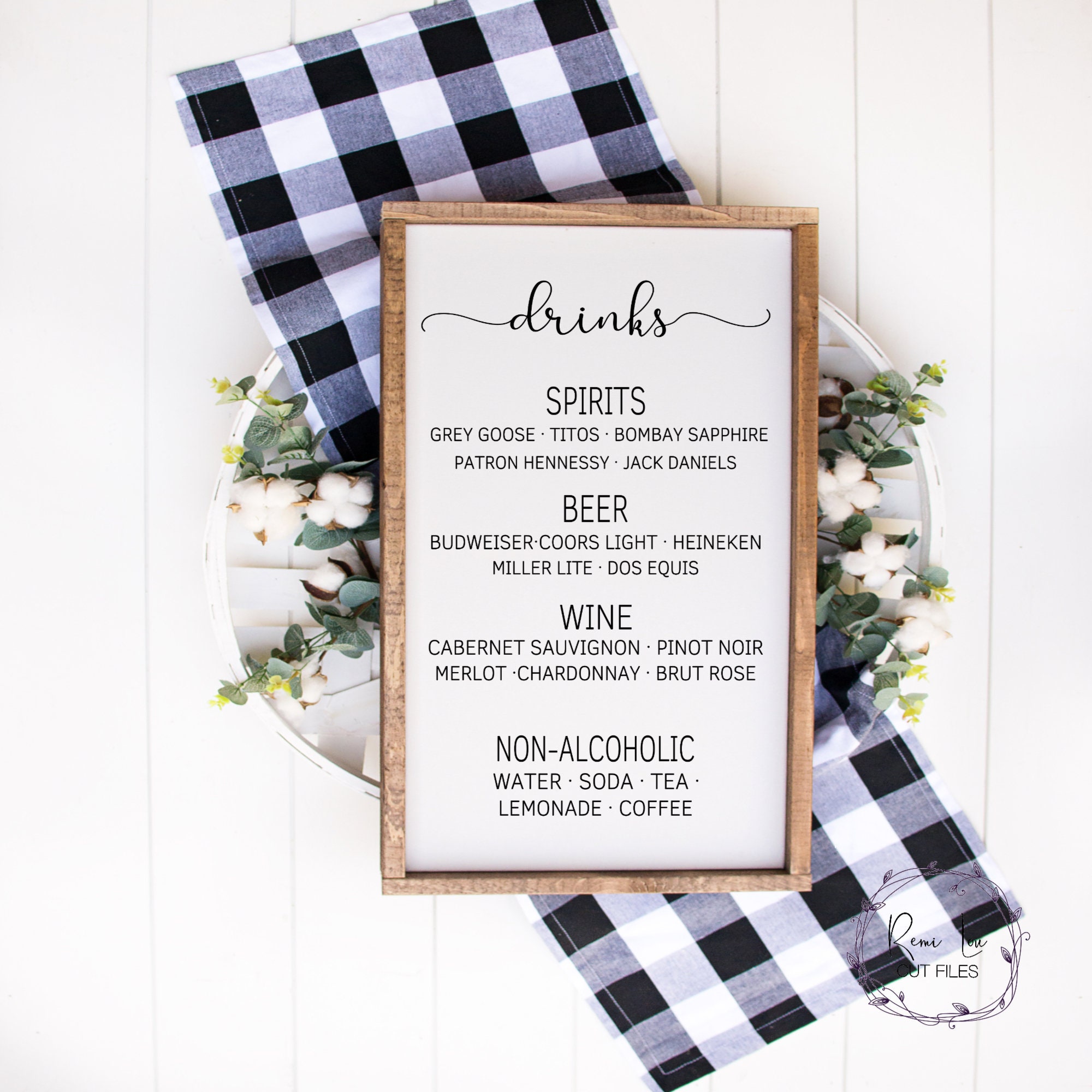 Bar Menu SVG Files Drink Menu Wedding SVG Signature Drink - Etsy