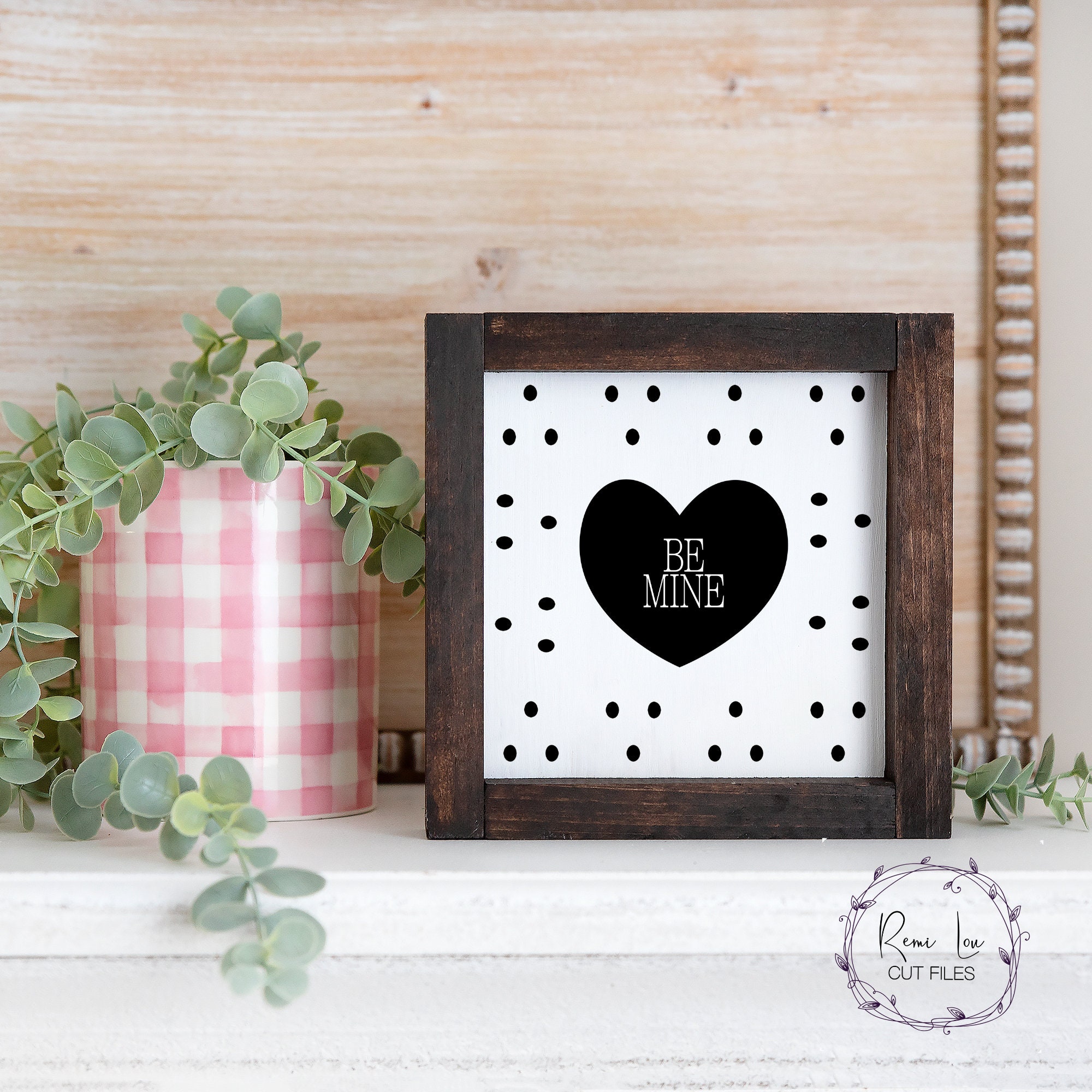 Be Mine Valentines Heart SVG Polka Dot SVG Valentine SVG - Etsy