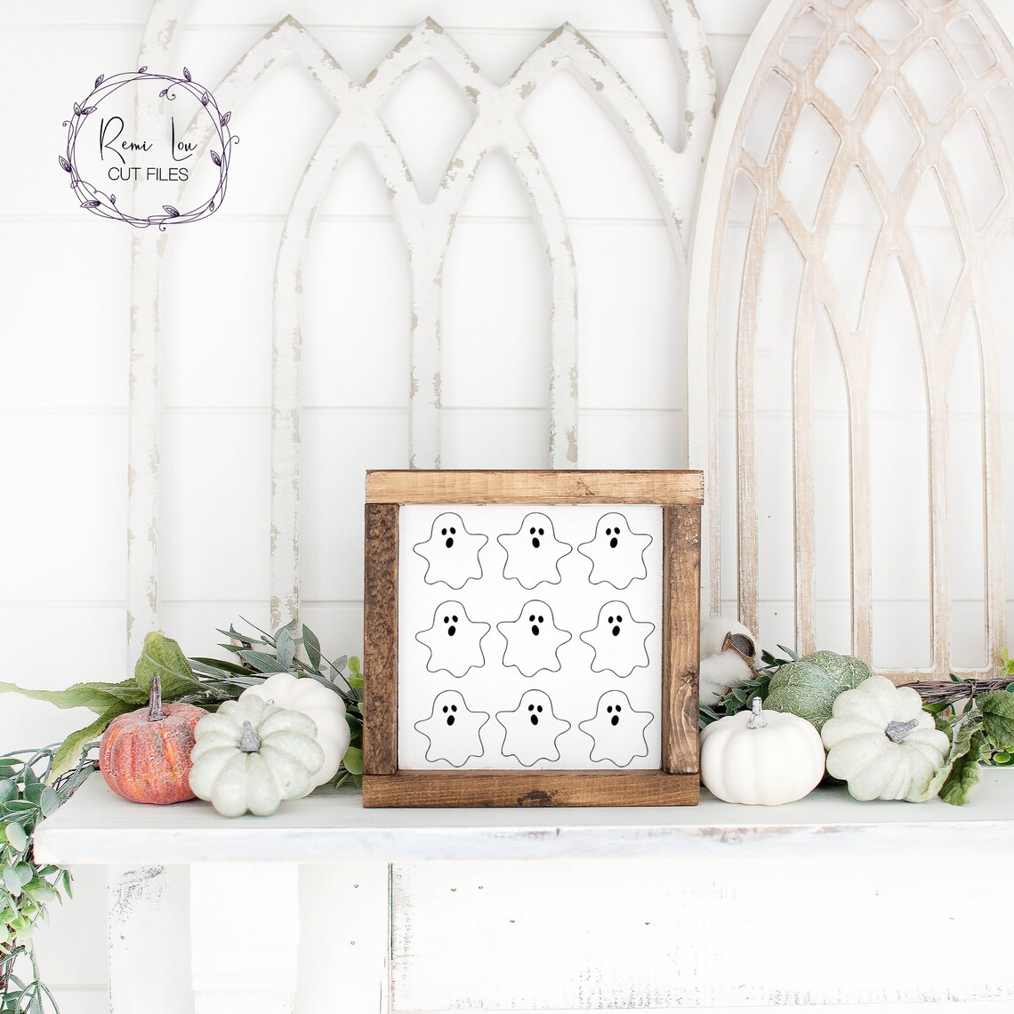 Ghost SVG, Halloween Sign SVG, Ghost Background SVG, Halloween Clipart ...