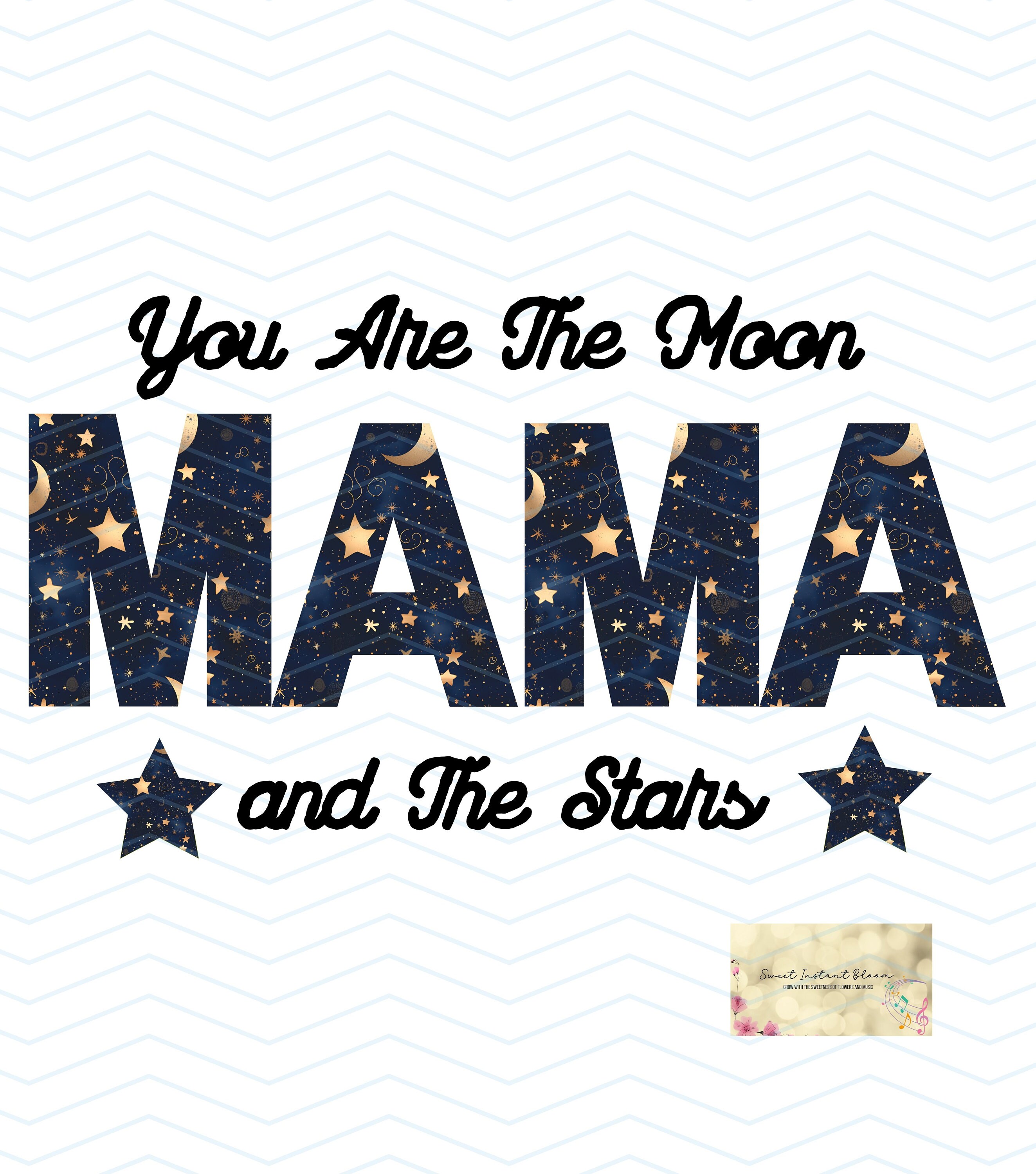 Moon and the Stars Mama PNG, Mother's Day Png, Mystical Night Png, Mama ...
