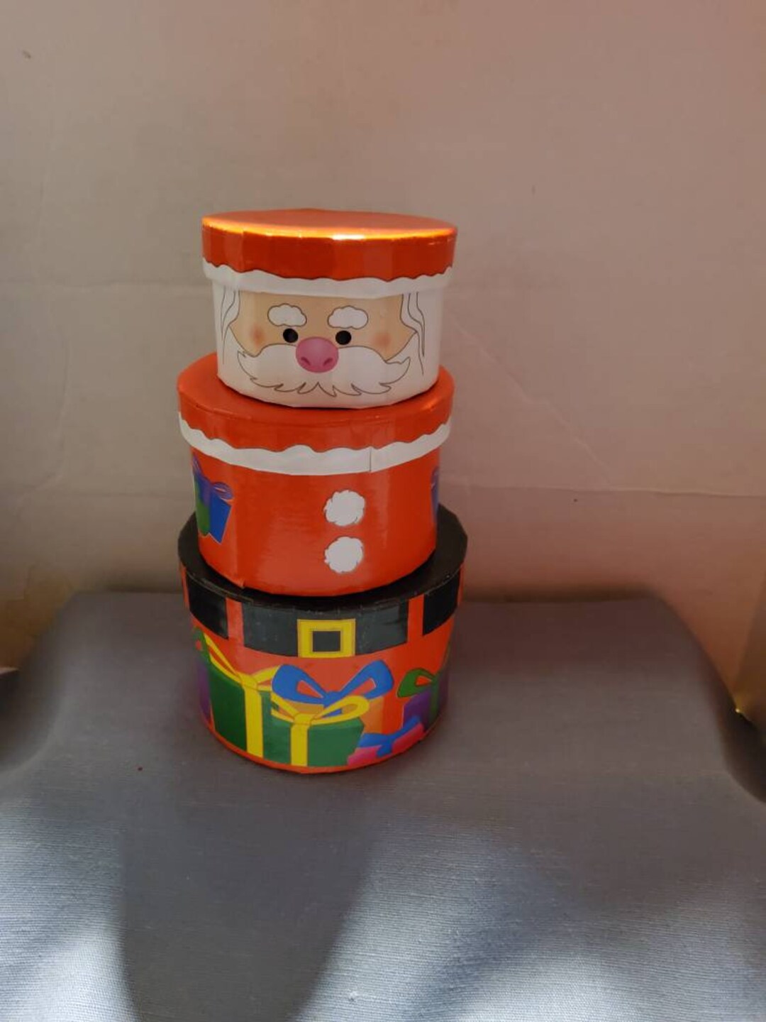 Vintage Stacking Handpainted Christmas Boxes - Etsy