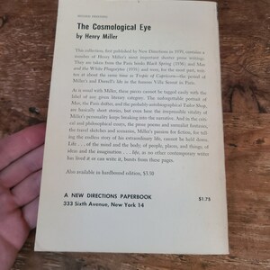 The Cosmological Eye. Henry Miller. New Directions. 1939. Second ...