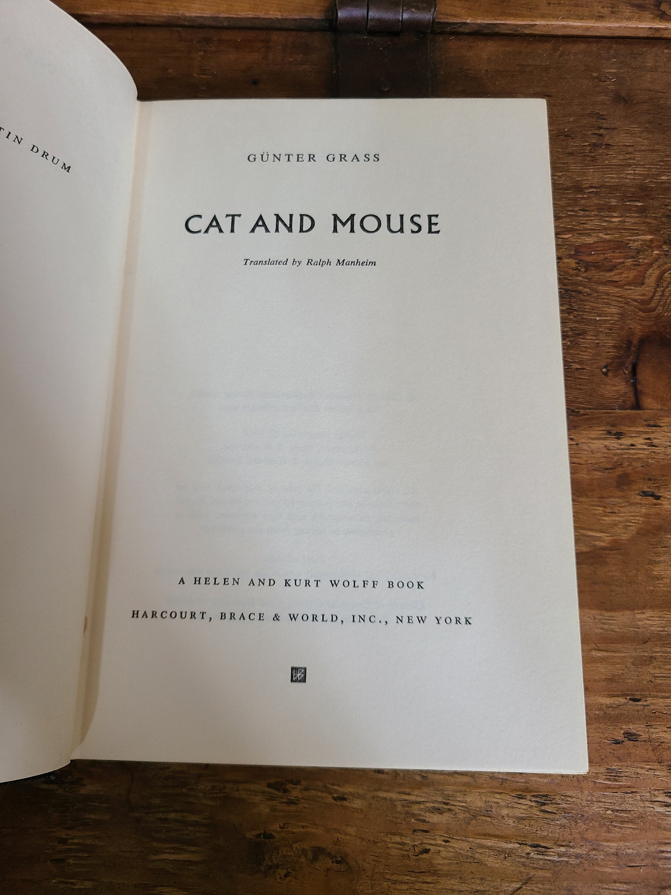 Cat and Mouse. Gunter Grass. First American Edition. - Etsy UK