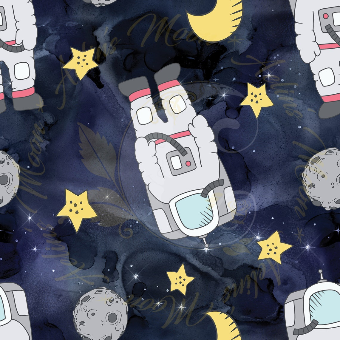 Space Astronaut Seamless File, Digital Paper - Etsy