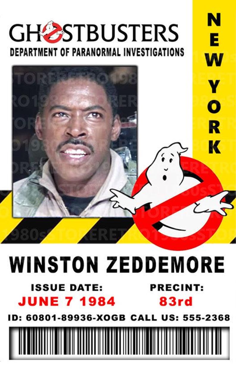 Ghostbusters-inspired ID Card Templates (digital Download Only) - Etsy