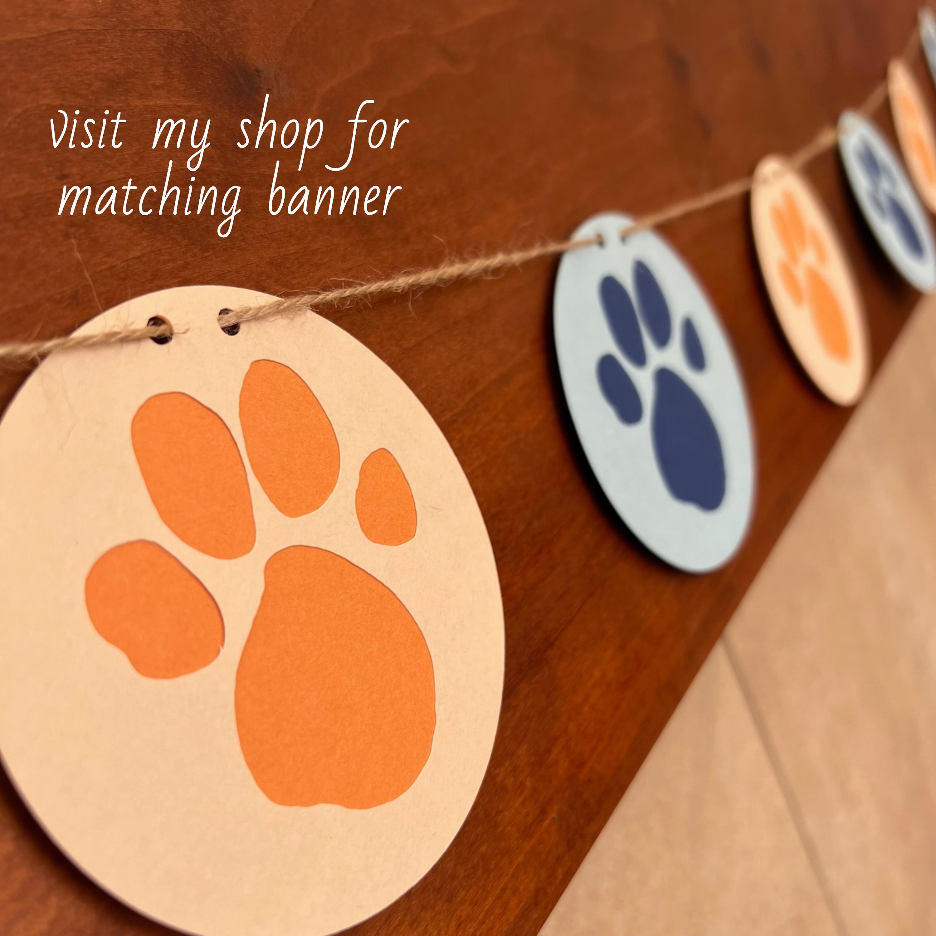 Light Blue Navy Brown Tan Cream Flag Boho Happy Birthday Party Banner ...