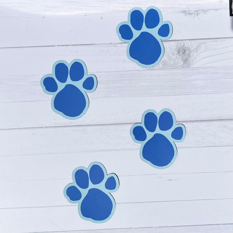 Blue Paw Print Wall Centerpieces Cutouts Decorations Blue - Etsy