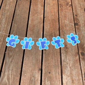 Customized Blue Paw Print Name Banner Blues Birthday Banner | Etsy