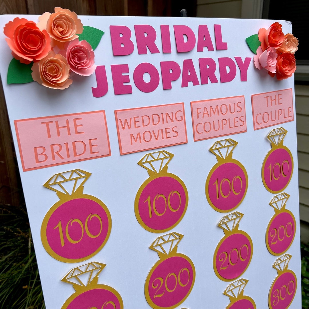 Bridal Jeopardy Bridal Shower Game Bridal Shower Games Bridal Trivia Bridal Shower Game Wedding