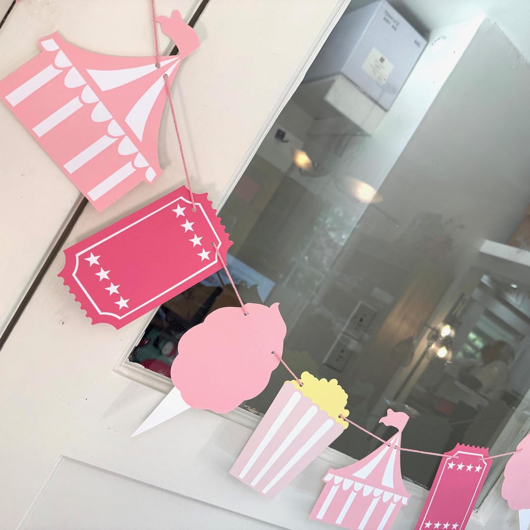 Circus Cotton Candy Sweet One Pink Carnival Birthday Party Shower ...