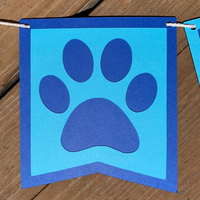 Blue Paw Print ONE Birthday Banner Blues Highchair Banner | Etsy
