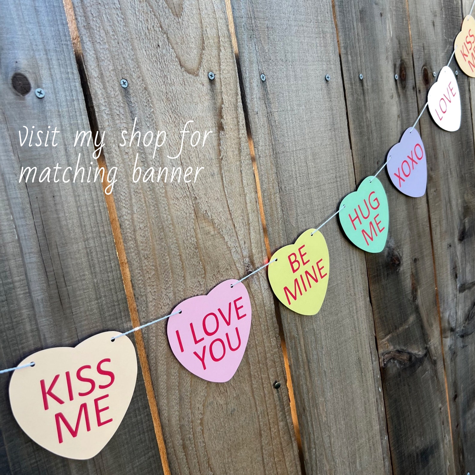 Valentine's Day Candy Heart Love First Birthday ONE Banner Garland ...