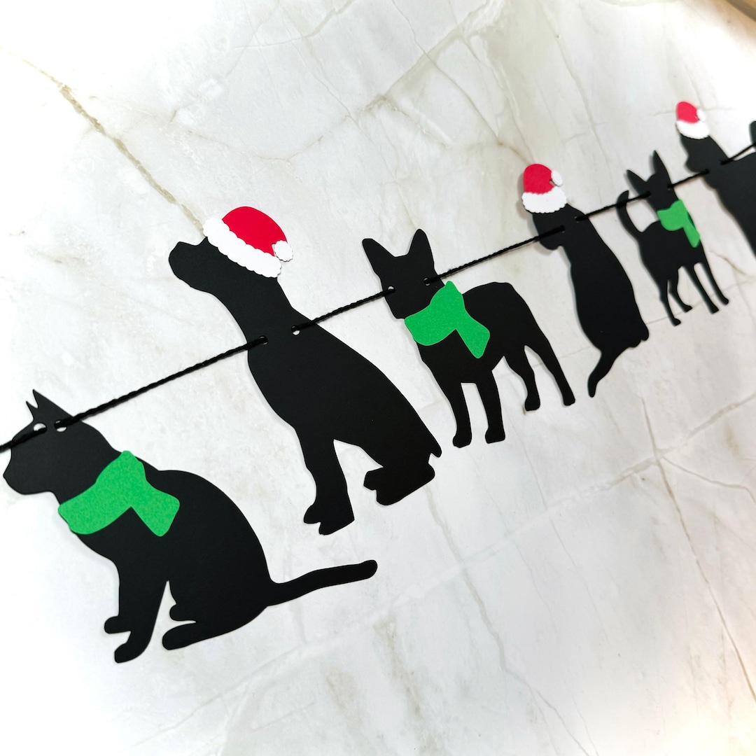 Christmas Holiday Cat Dog Santa Vet Veterinary Clinic Decor Decorations ...