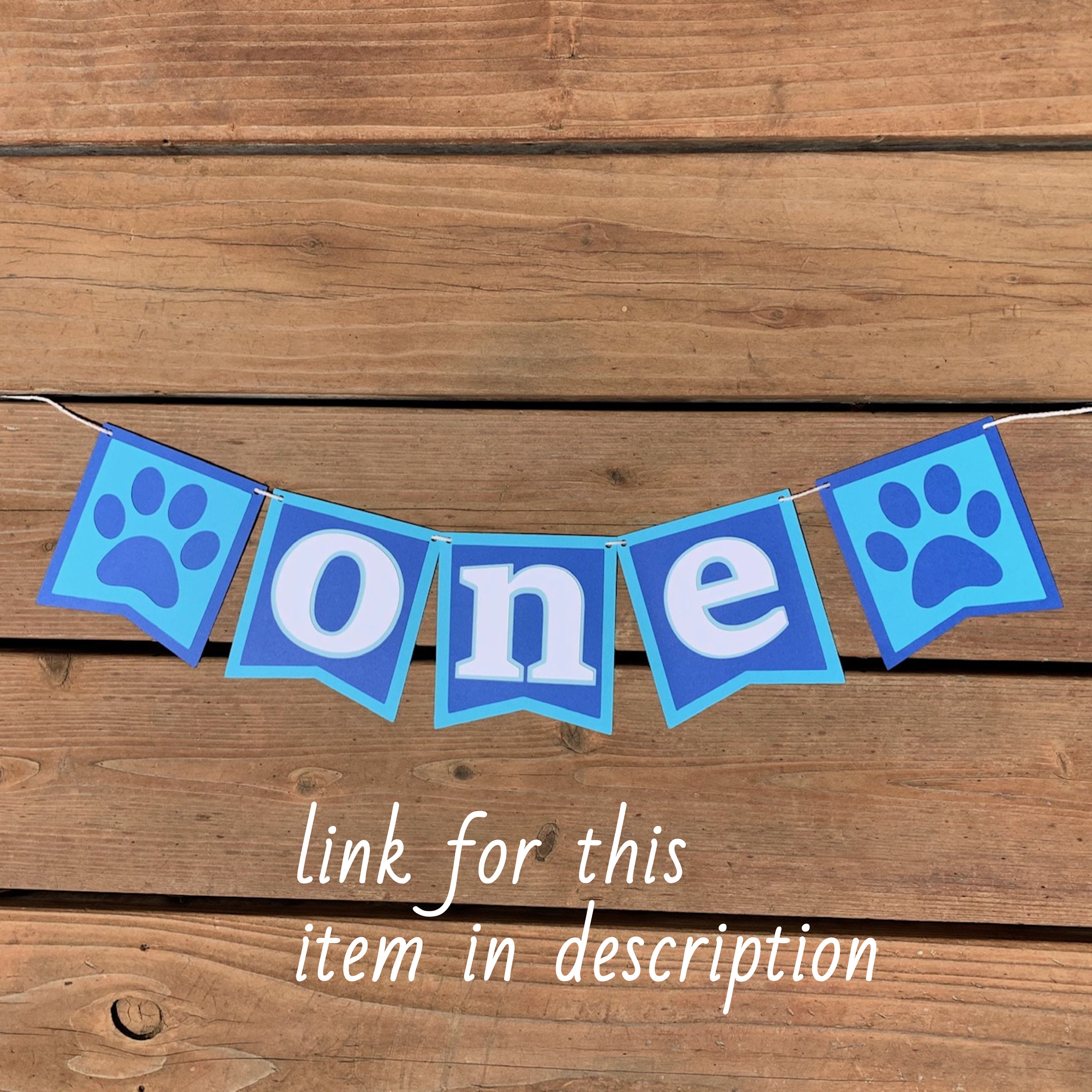 Customized Blue Paw Print Name Banner | Blues Birthday Banner | Blue ...