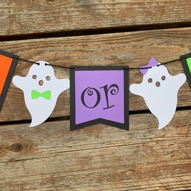 Halloween Ghost Gender Reveal Boy or Girl Garland Banner| Halloween ...